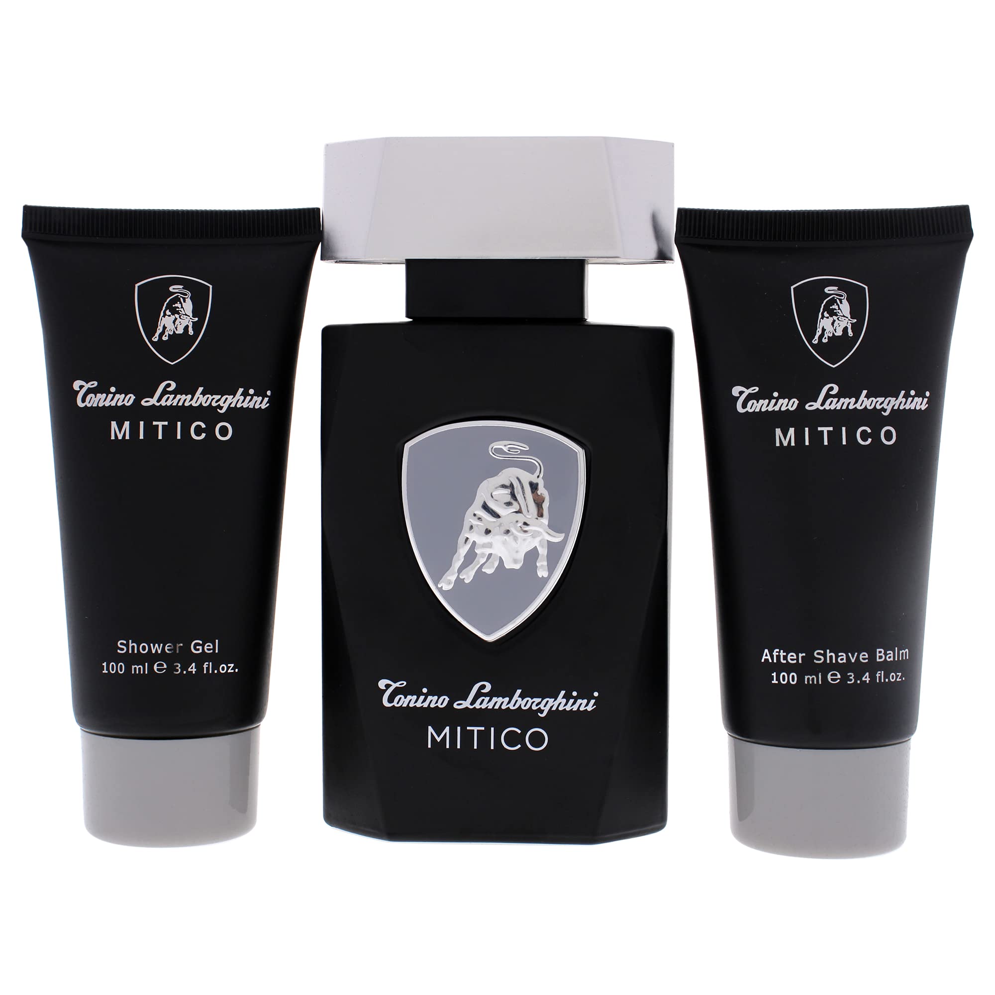 Tonino Lamborghini Mitico Men 3 Pc Gift Set 4.2oz EDT Spray, 3.4oz Shower Gel, 3.4oz After Shave Balm