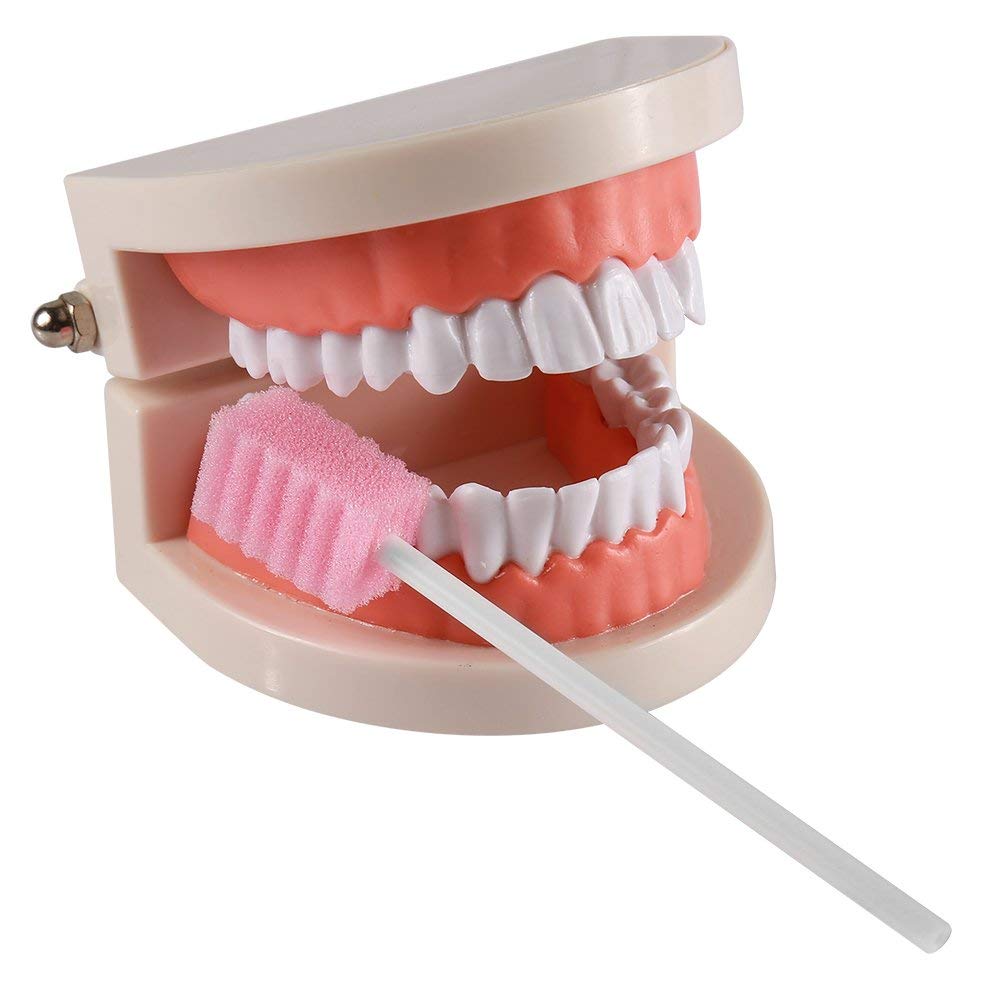 Wellgler's Disposable Oral Swabs,Sterile Sponge Mouth Swabs,Individually Wrapped (100pcs,Pink)