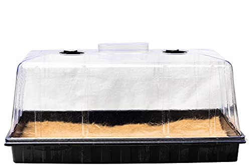 Seed Starter Trays and Humidity Domes - 3 Pack 1020 Trays Cloning Germination and Propagation - Plastic Plant Trays Propagation Domes - Microgreens Growing Trays Seedling Starter Trays No Holes