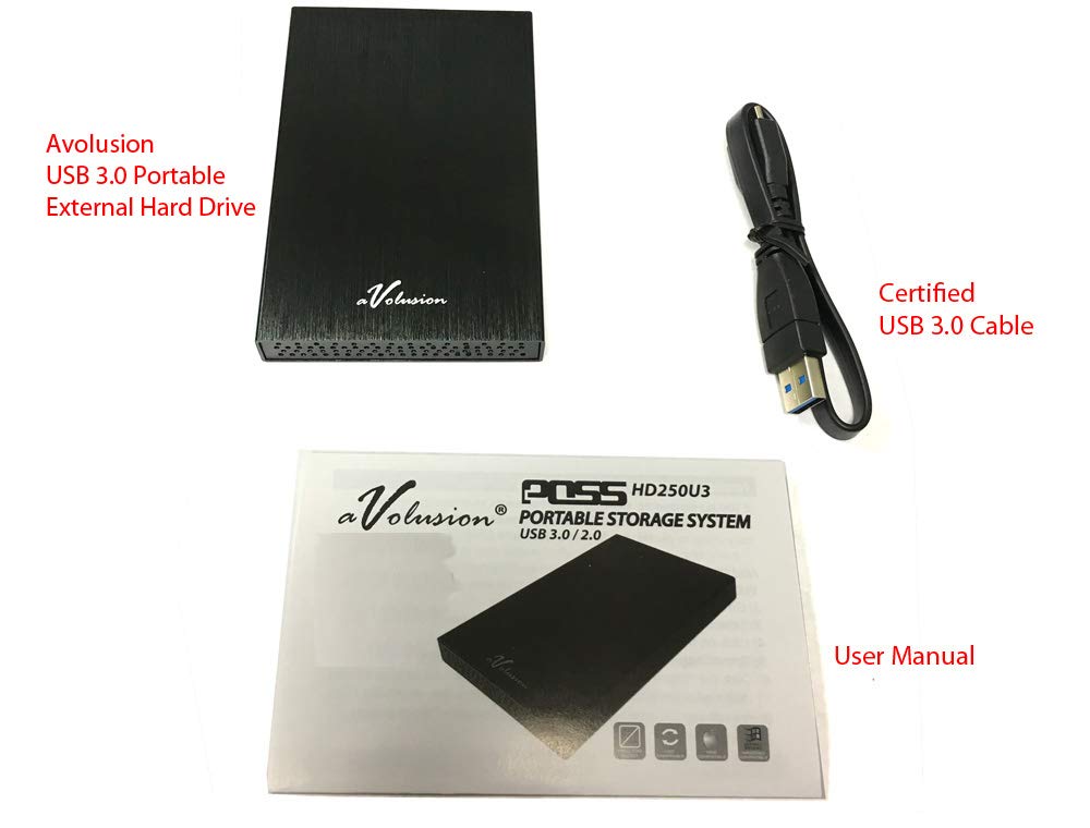 Avolusion® HD250U3 1TB Ultra Slim SuperSpeed USB 3.0 Portable External Hard Drive (Mac OS Formatted) (Black) - 2 Year Warranty