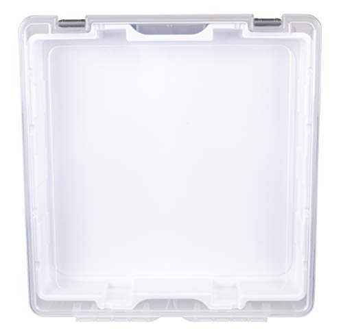 AB Designs 6899ABD Super Satchel Double Deep with Lift-Out Tray and Removable Dividers, Stackable Home Storage Organization Container, Clear with Sliver Latches and Handle