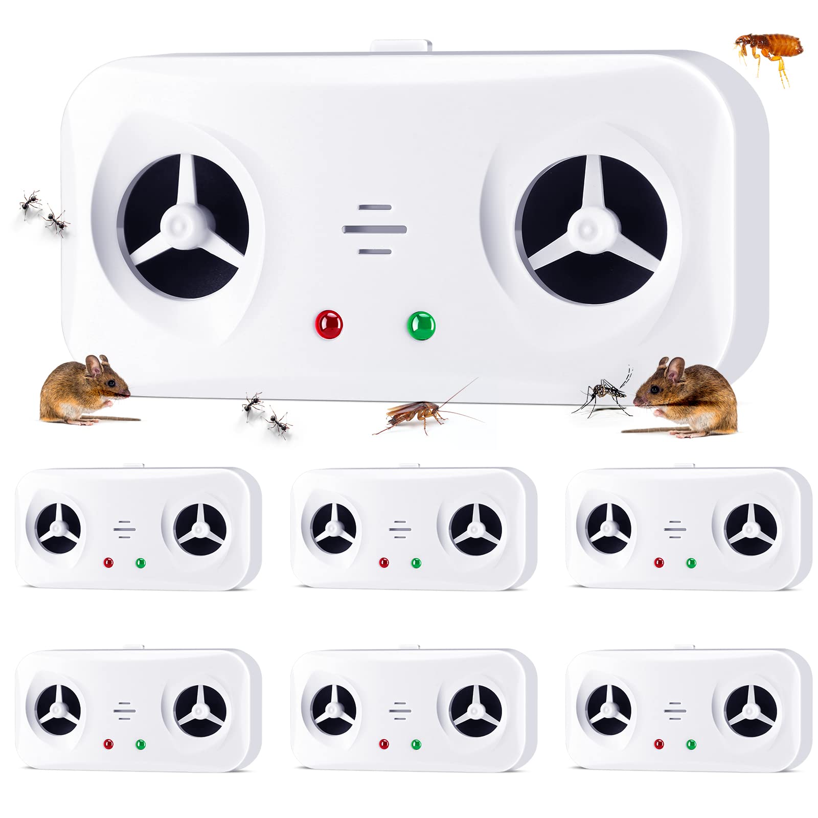 6 Pack Ultrasonic Pest Repeller Indoor Pest Control Ultrasonic Plug in Mouse Repellent, Ant Rodent Repeller, Electronic Mice Repellent for Home, Office, Warehouse, Hotel, Kitchen, Patio