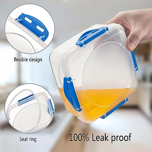 3 PCS Sandwich Containers - 100% Airtight & BPA-Free & Microwave and Dishwasher Safe Kitchen Storage Containers with Upgraded Snaps, Included 3 Different Color Sandwich Containers for Lunch Boxes