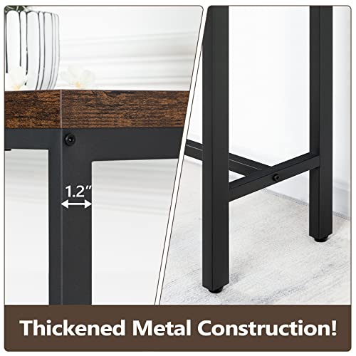 ALLOSWELL Console Sofa Table, 70.9" Narrow Entryway Table, Extra Long Console Table Behind Couch, 1.2" Thick Board, Skinny Hallway Table for Entrance, Living Room, Foyer, Rustic Brown CTHR2801
