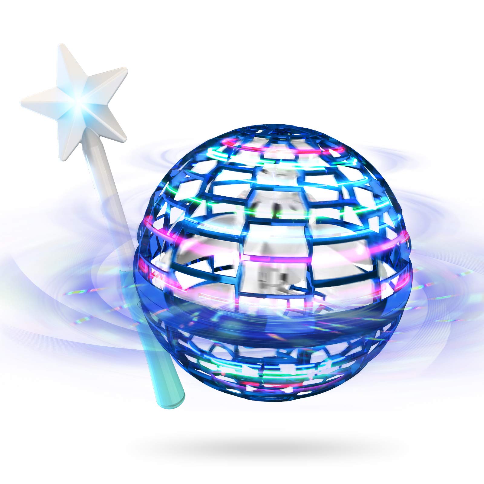 ATHLERIA Pro Hover Ball with Wand for Kids Boys Girls Gifts Ideas - Hand Controlled Mini Drones Helicopter with RGB Lights Interactive Toys Indoor Outdoor,Flying Ball Toys for Boys 678910+