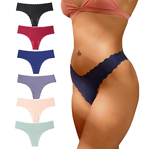 Aogda Thongs for Women Seamless Underwear Low Rise Panties Womans Thong(Medium)