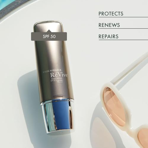 RéVive Soleil Superiéur Face Sunscreen - Broad Spectrum SPF 50 Sunscreen - Ultra-Transparent & Anti Aging Sun Care to Help Improve Skin Barrier Repair & Protect Against UVA/UVB Rays (1.7 oz)