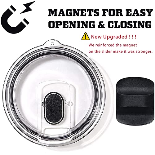 2pcs 30 oz Magnetic Tumbler Lid - Compatible with YETI Rambler, Ozark Trail, Old Style Rtic and More - Magnetic Slider Switch Spill Proof Tumbler Cover (2pcs purple /20 oz)