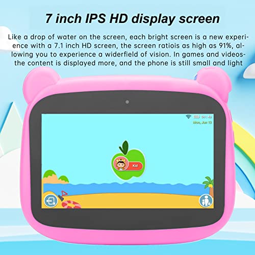 7 Inch Tablet, Kids Tablet Little Bear Shaped 2GB 32GB 5000mAh Octa Core CPU, Toddler Tablet 5G WiFi Dual Band 100‑240V (US Plug)