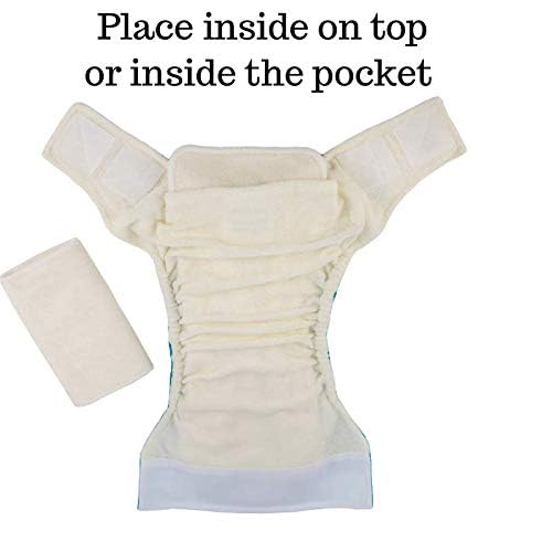 KaWaii Baby Premium Label Cloth Diaper Inserts, 4-Layer (No Microfiber or Fleece Inside), Washable, Reusable Soaker Pads, for Newborn Cloth Diaper 6-22 lbs - Pack of 10