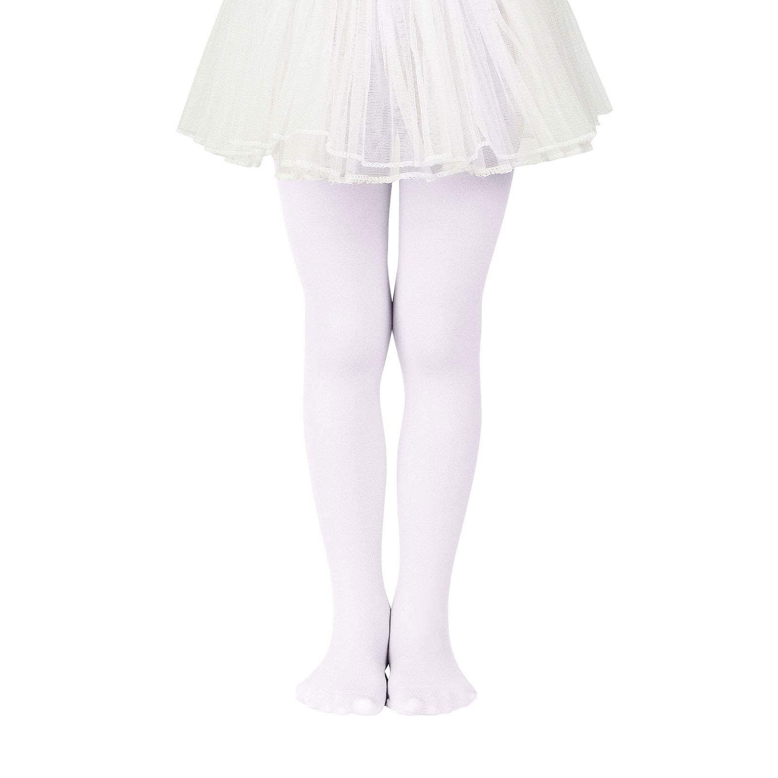 Girls Ballet Dance Tights for Toddler Baby Soft Athletic Leggings Infant Elastic Dance Tights for Girls White 3-6X