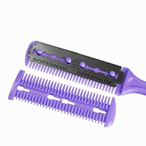 Hair Razor Trimmer Comb, Dual Sides Cutting Slim Haircuts Blade Hair Trimmer Comb for Beauty Salon Home Hairdressing