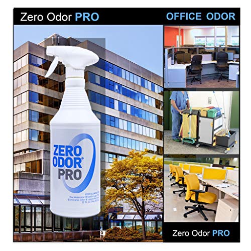 Zero Odor –Professional Odor Eliminator Bundle- Eliminate Extreme Air & Surface Odor– Patented Molecular Technology Best for Strong, persistent odor- Smell Great Again, 32oz & 128oz Refill