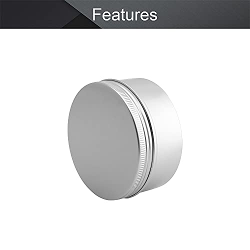 Othmro 1Pcs Round Aluminum Cans Tin Can Screw Top Metal Lid Containers 200ml/6.8 oz, 92 * 45mm (D*H) Silver Color Aluminum Containers for Lip Balm, Crafts, Cosmetic, Candles