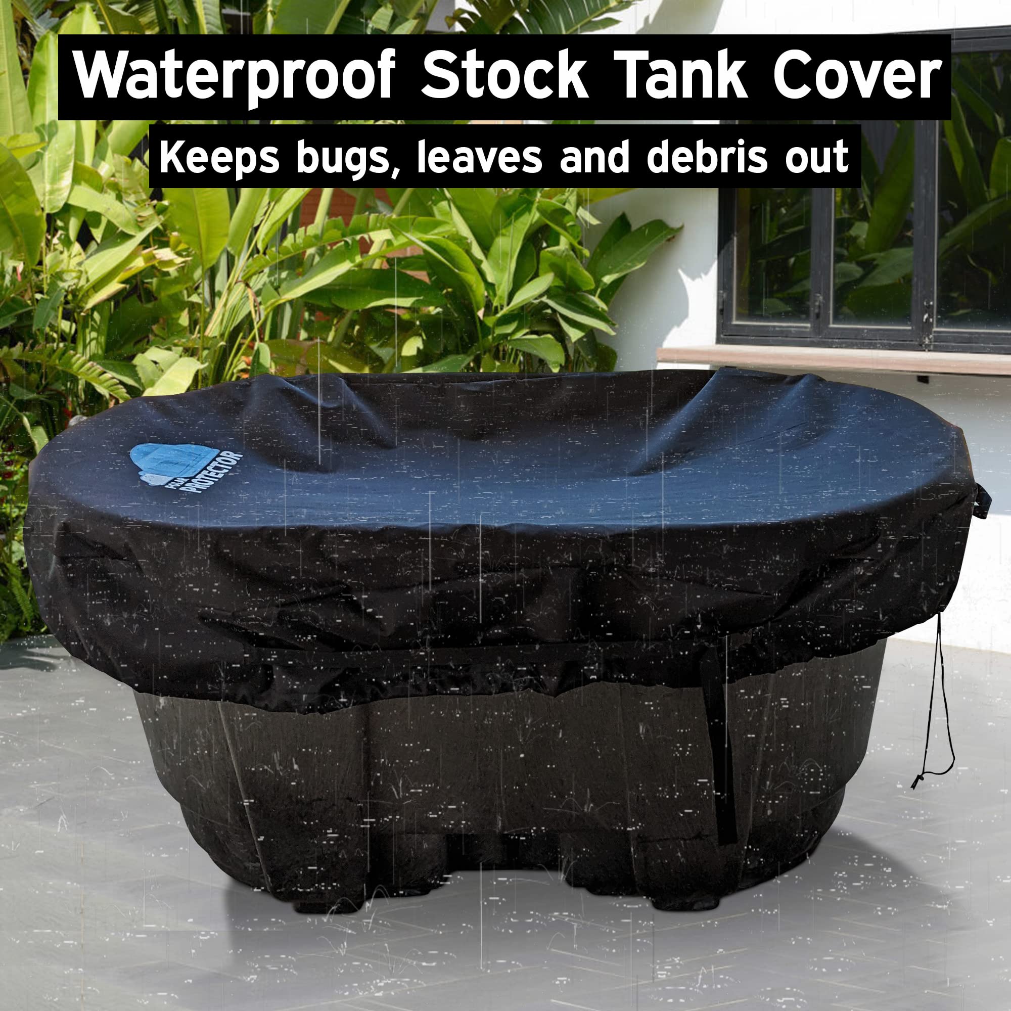 Polar Protector - (Grey) 100 Gallon Oval Stock Tank Cover Ice Water Therapy Ice Bath Cover Cold Water Cover 100 Gallon Oval Stock Tank Waterproof Rip Proof Tough Keeps Tanks Clean