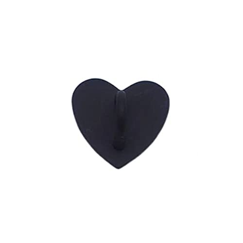 Adhesive Metal Heart Finger Ring Metal Phone Keychain Hooks, Phone Stand Holder Buckle Charms Clasp Accessories(Black)