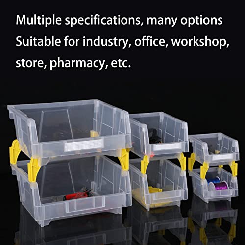 AERCANA Large Plastic Stackable Storage Bins Garage Storage Bins Toy storage bin(Clear, pack of 8)