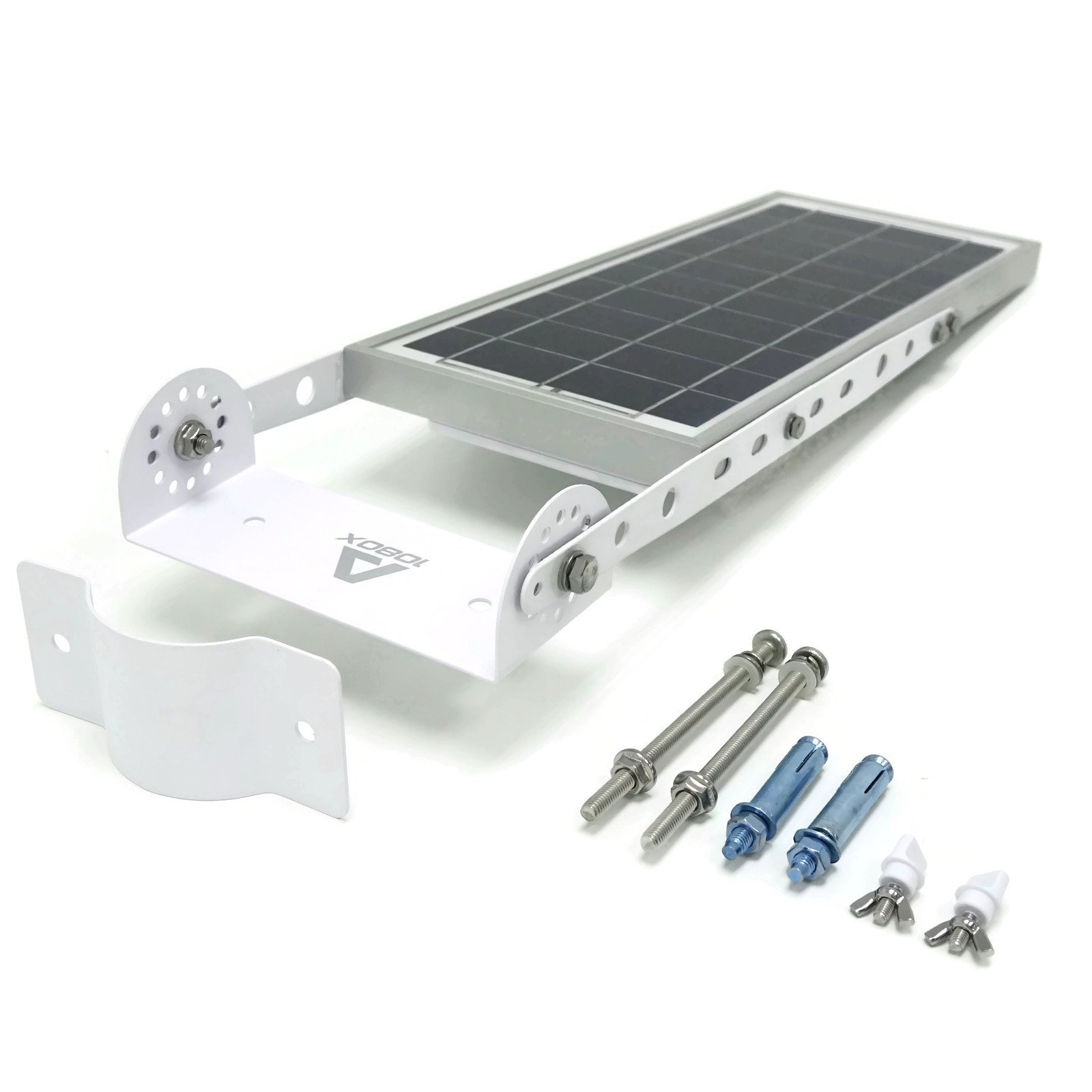 Alpha 1080X Solar Street Light Motion Sensor 3-Mode Street Lamp Dusk to Dawn Dimmable Waterproof Max Pole Diameter 3", Cool White LED