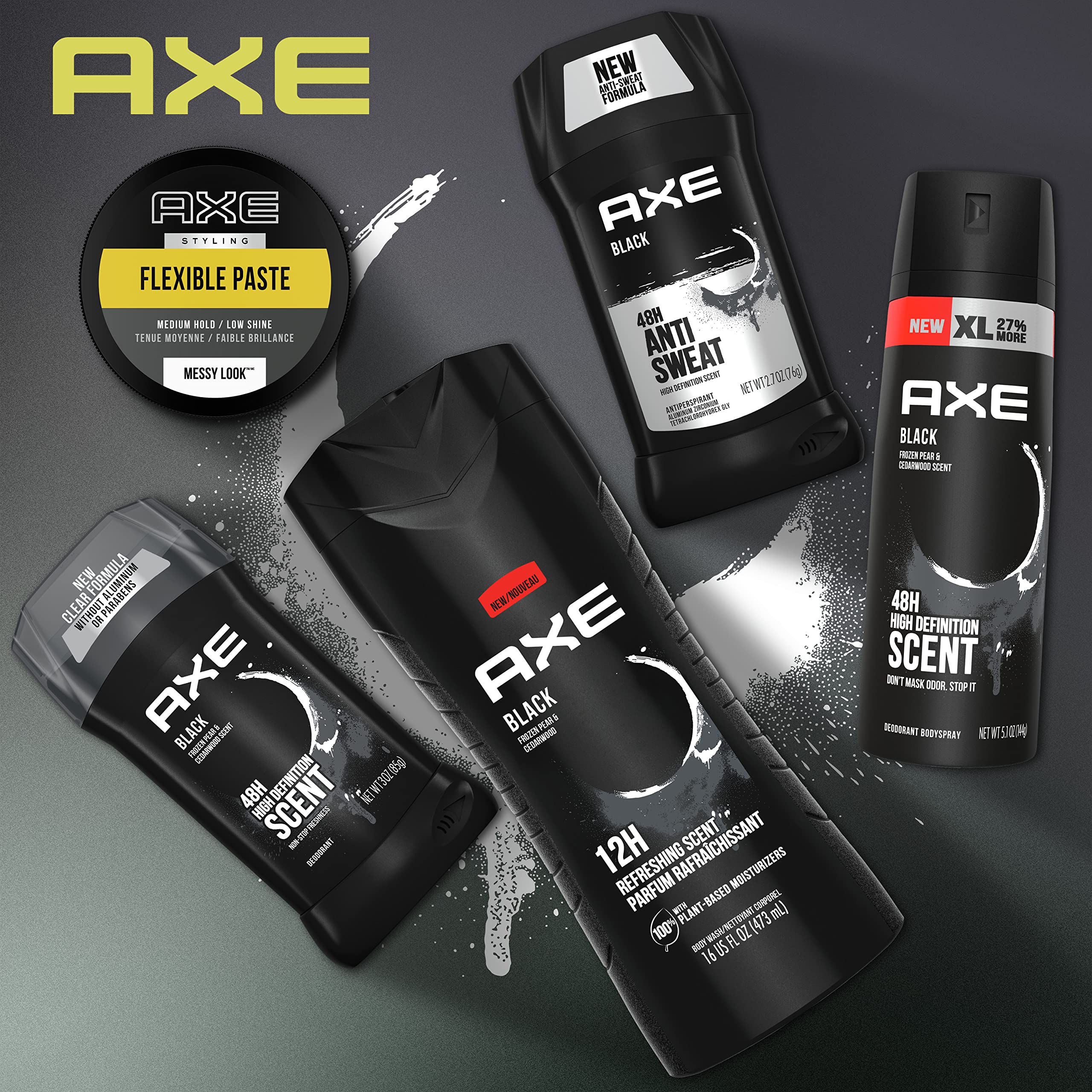 AXE Styling Flexible Hair Paste Urban Messy Look 2 Count for An Instant Texture Boost Hair Styling Made Easy 2.64 oz