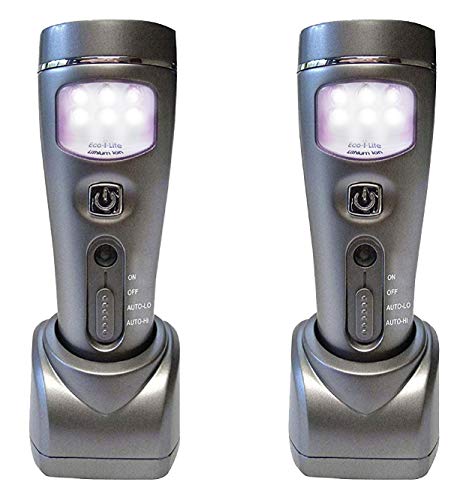 Capstone Lighting 4-in-1 Eco-I-Lite, 2 Pack – Emergency Flashlights, Night Light, Power Failure Light and Work Light – This Rechargeable LED Flashlight is Perfect for Power Outages and Hurricanes