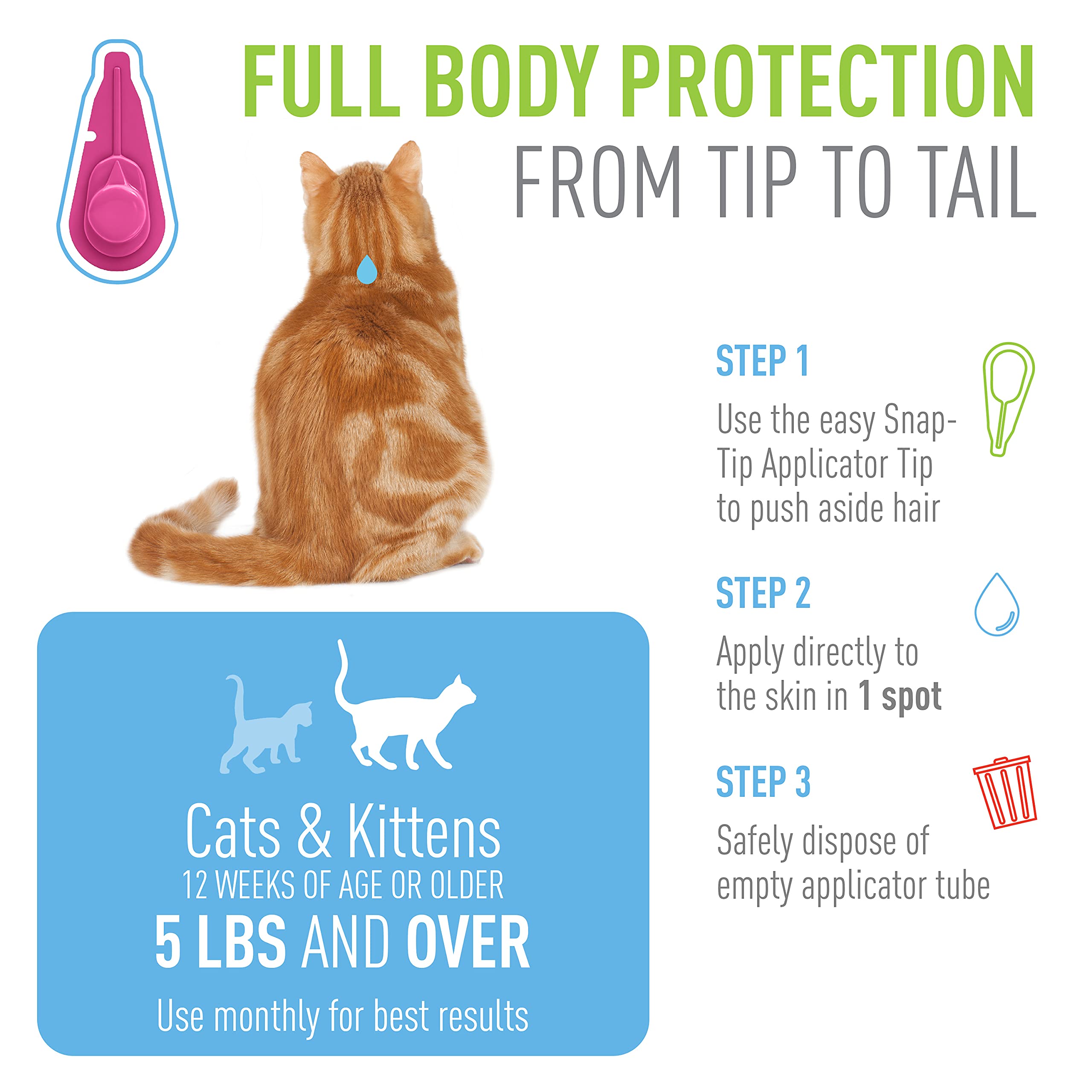 Adams Plus Flea & Tick Spot On for Cats 5 lbs and Over 3 Month Supply