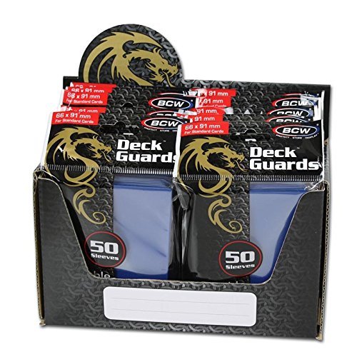 BCW Deck Guard - Double Matte Blue Card Sleeves | Acid-Free, Archival-Safe, No PVC | Anti-Glare Matte Finish | Fits Standard 2½" x 3½" Game Cards | Durable Deck Protector Sleeves | 1500 Ct