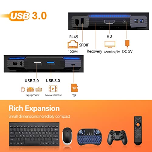 Android 11.0 TV Box, Android Box 4GB RAM 64GB ROM, Supports 2.4G/5G Dual Wi-Fi, USB 3.0, Support 4K,BT4.1, H.265 Smart TV Box, with Remote Control