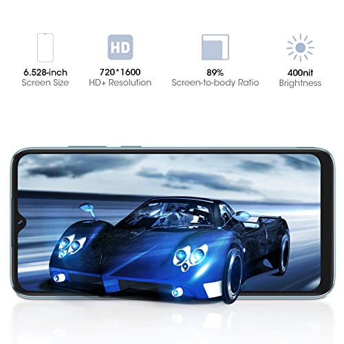 Android Phone Unlocked, Blackview A55, 4G Dual SIM Unlocked Cell Phone Android 11 Phones Unlocked, 3GB+16GB ROM Storage 128GB Expandable, 6.5" HD+Face ID Unlock,4780mAh,Support AT&T, Cricket, T-Mobile
