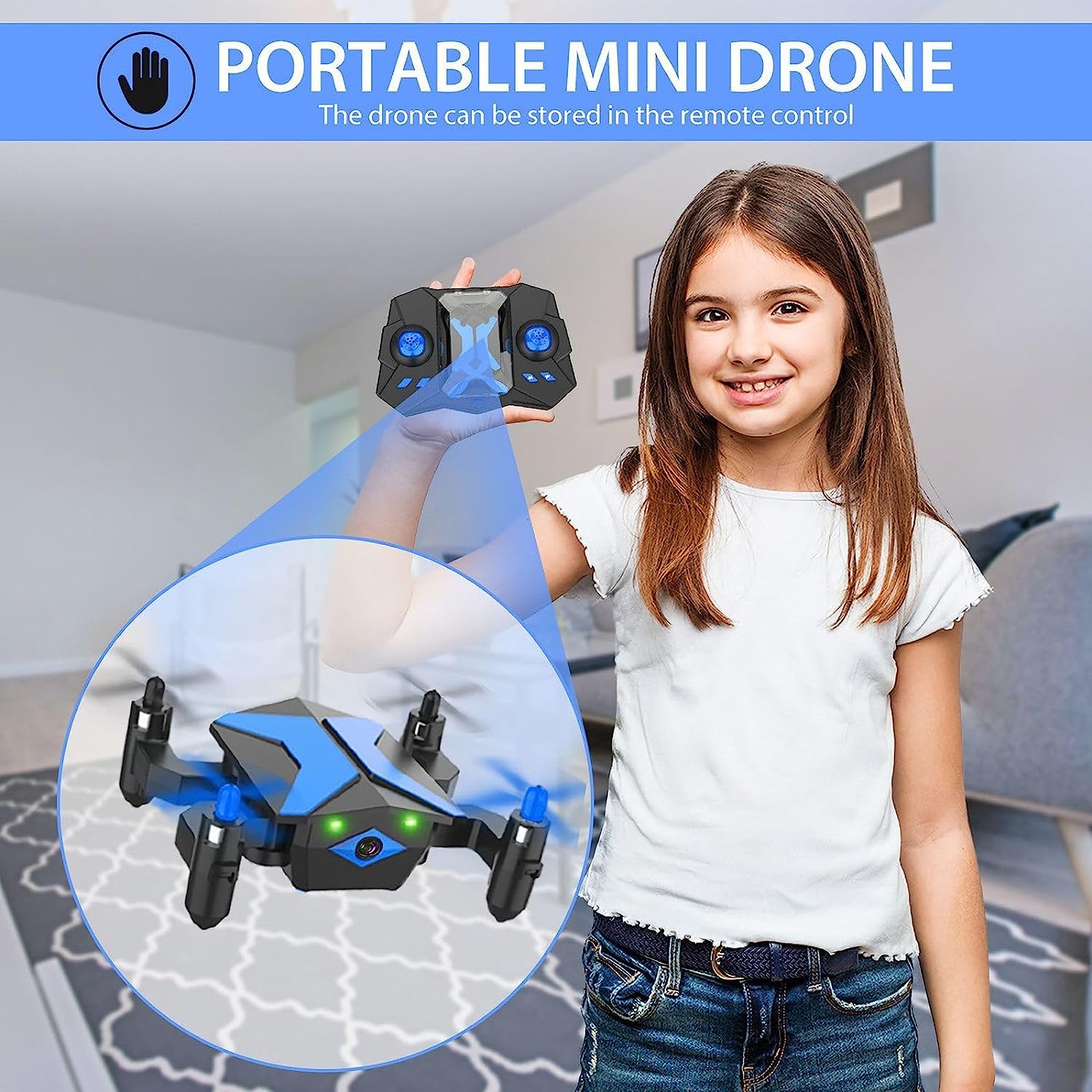 ATTOP Mini Drone for Kids with FPV Camera, Toys Gifts for Boys Girls with Voice Control, 3D Flips, Altitude Hold, Headless Mode, One Key Start, Trajectory Flight, RC Quadcopter Foldable Kids Drone