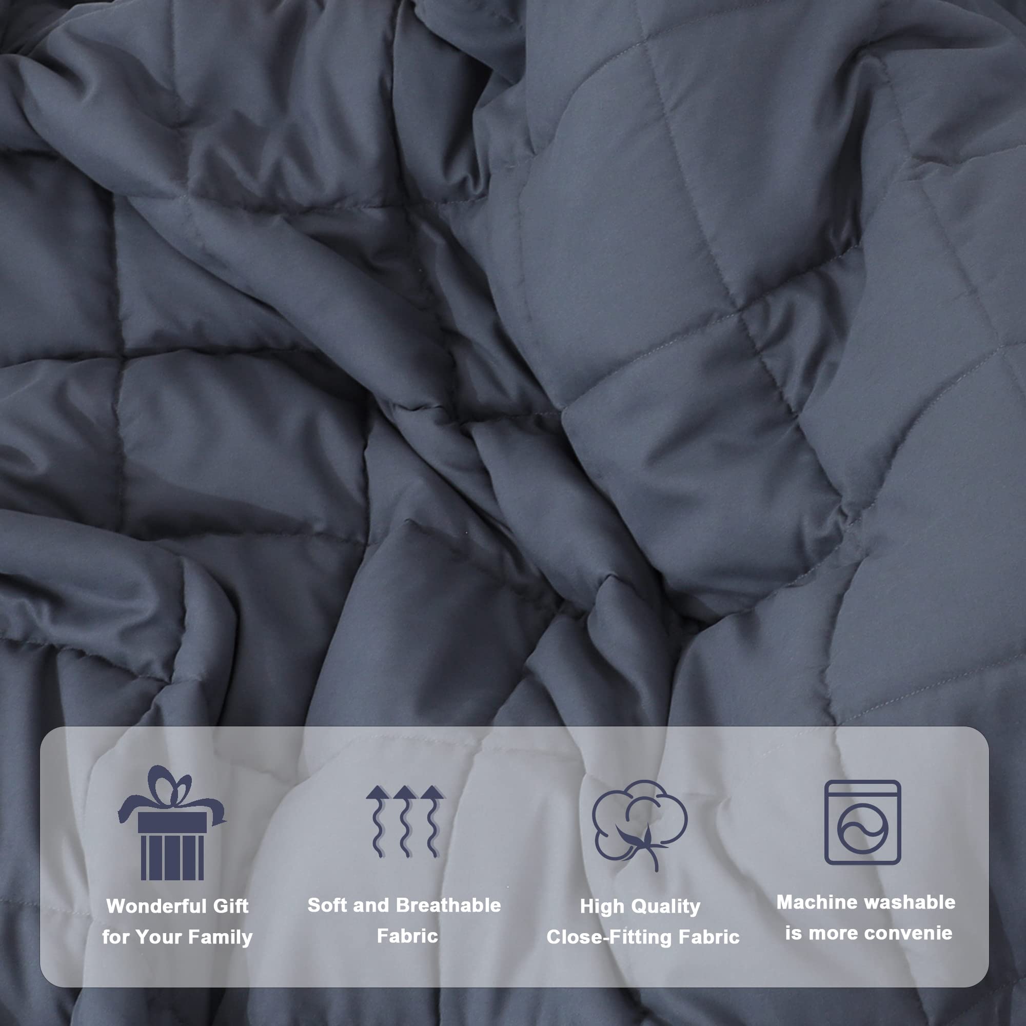 Alomidds Weighted Blanket, Weighted Blankets, Cooling Breathable Soft Heavy Blanket Microfiber Material with Glass Beads (36"x48",5lbs Grey)