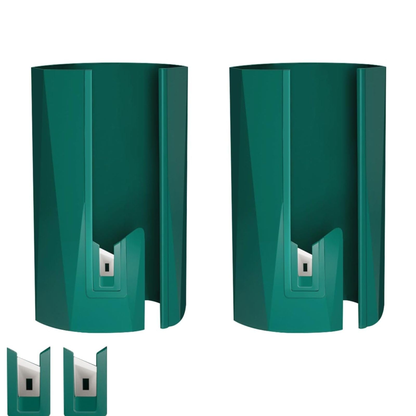 2PCS Christmas Wrapping Paper Cutter Tool Tube, Gift Wrap Cutter, Storage Rack and Dispenser with Embedded Blade for All Type Paper（2PCS Green)