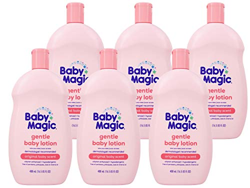 Baby Magic Gentle Baby Lotion | 16.5 Fl Oz (Pack of 6) | Vitamins & Aloe, Pink (705544), Original Baby Scent