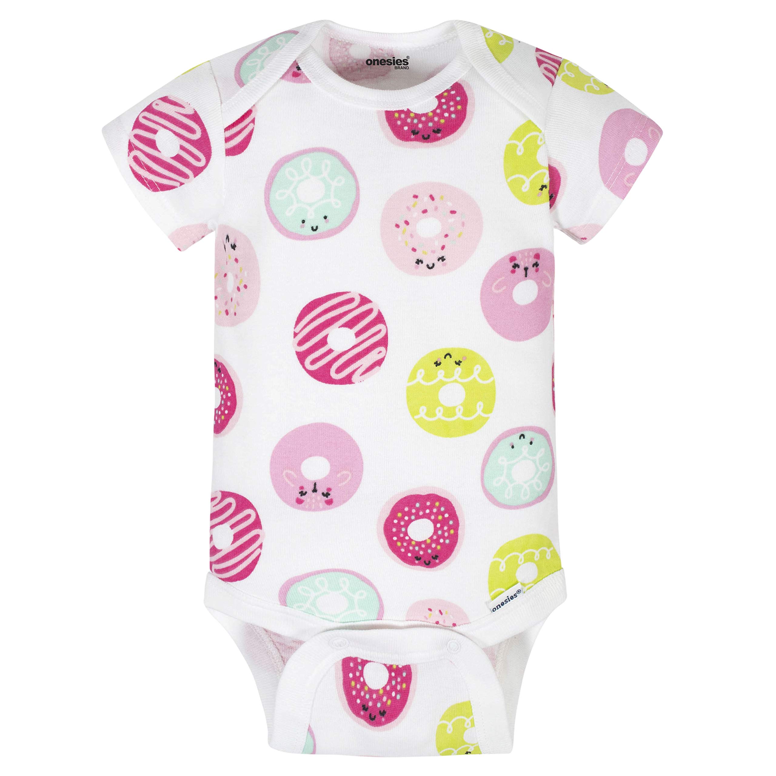 Onesies Brand Baby Girl's 8-Pack Short Sleeve Mix & Match Bodysuits, Pink Sweet Treats