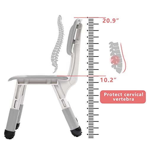 Adjustable Kid Chairs Indoor 3 Level Adjustable Suitable for Children Age 2-6. Maximum Load-Bearing 220LBS Suitable for Family Classroom and Nursery Child Seat Set (2-Pack-Grey)