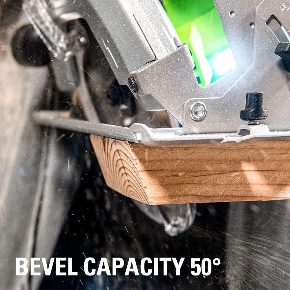 Greenworks 24V Brushless 7-1/4-inch Circular Saw,4,500 RPM,0-45 Degree Bevel Capability,with Charger and 24V 4Ah USB Battery