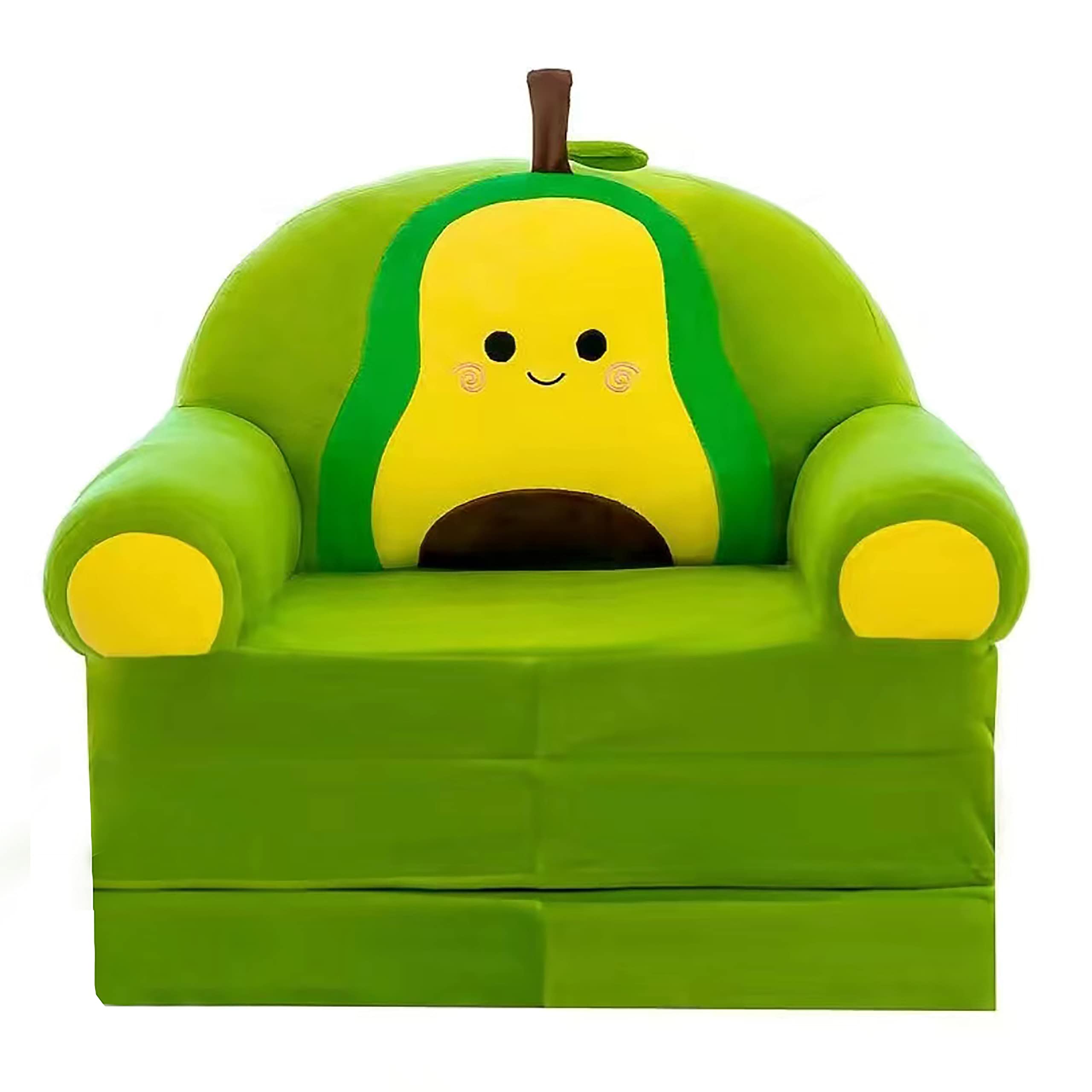 Three Layers of Folding Kids Sofa/Children Sofa/Lazy Sofa/Armchair Flip Open Plush Foldable Mini Sofa Softtoy Cute Cartoon Design Baby Seat Couch (Not Cover!with Liner Filler) (Avocado)