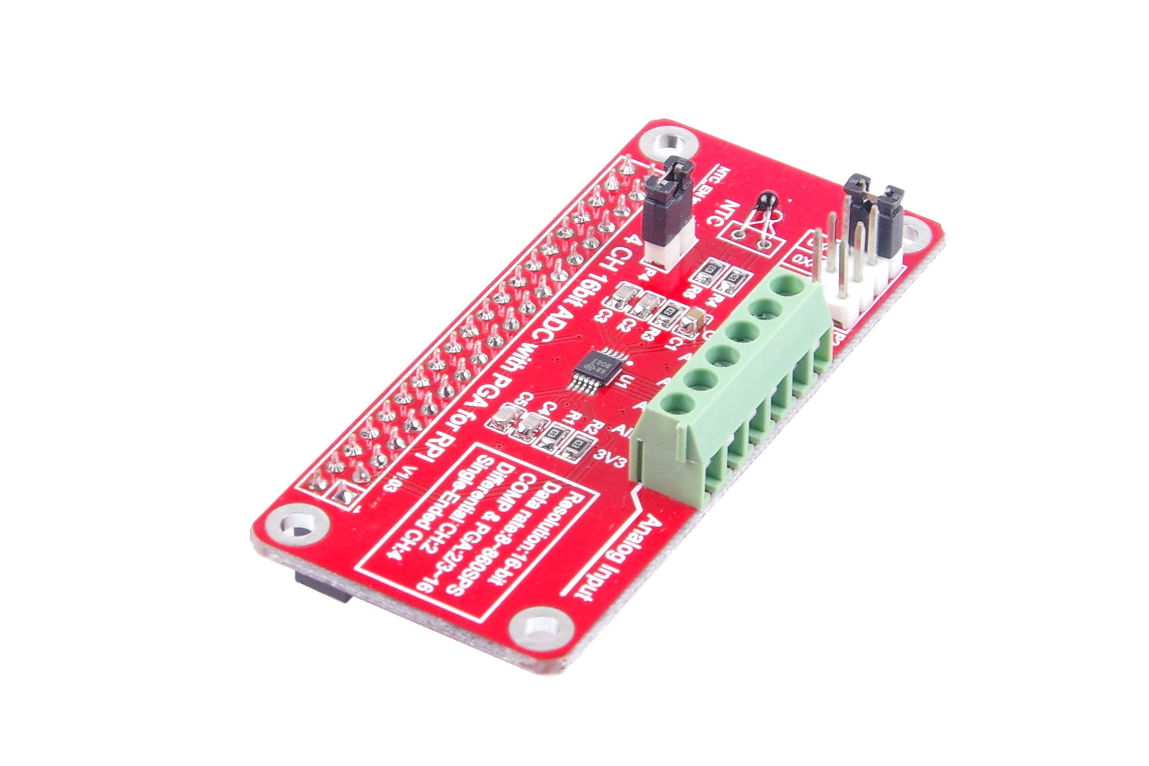KNACRO 4-Channel 16Bit ADC with PGA for RPI Raspberry PI 16 Bits I2C ADS1115 Module ADC 4 Channel for Raspberry Pi 3/2 Model B/B+