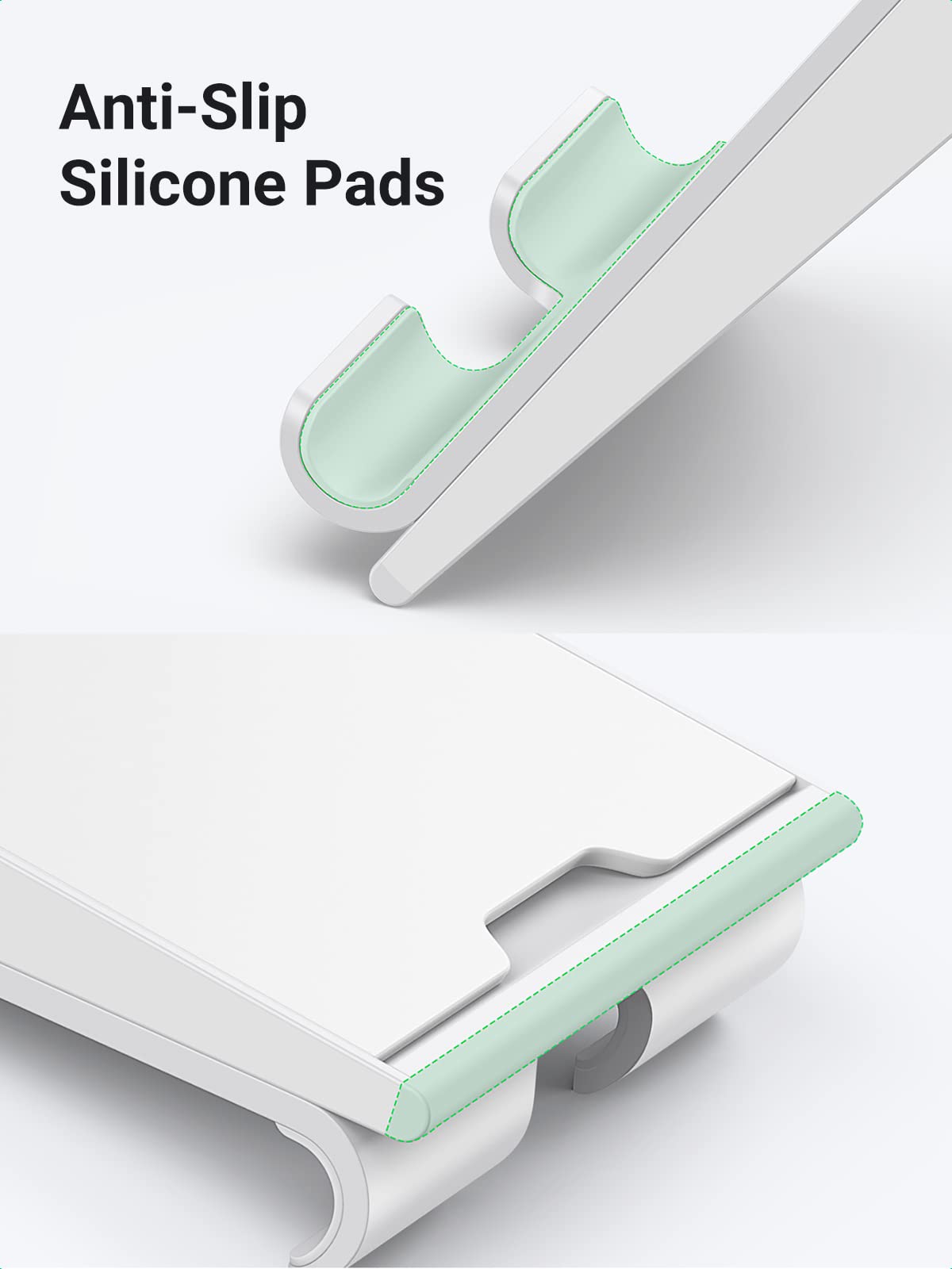 UGREEN Tablet Stand Holder for Desk Adjustable Stand Foldable Desktop Holder Charging Dock Protable Compatible for Phones, iPad, iPad Pro 12.9, 11, 10.5, 9.7 Air Mini 5 4 3 2 White