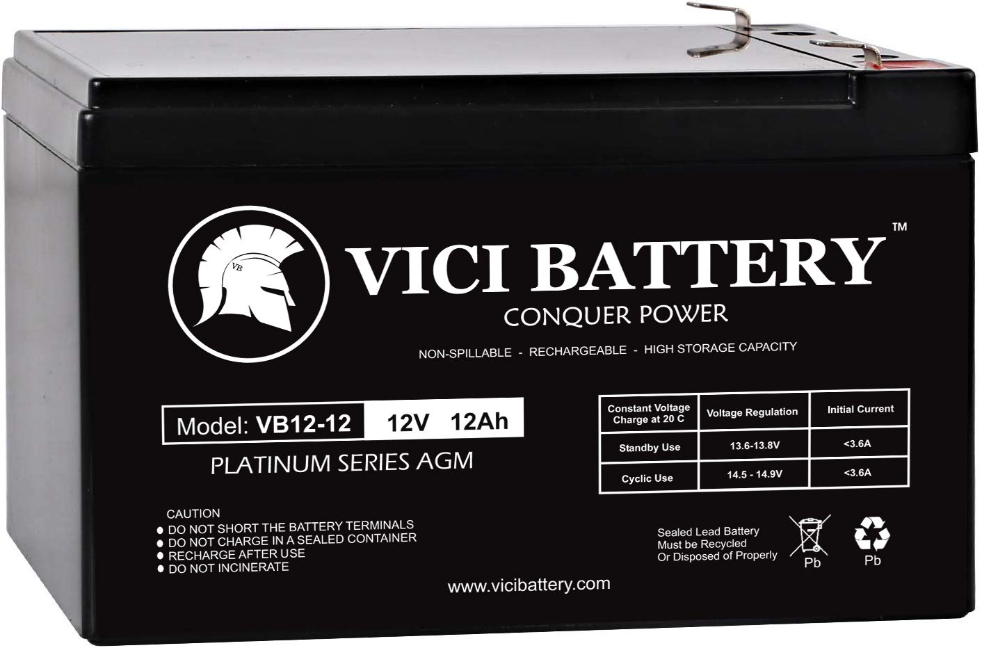 VICI Battery 12V 12Ah F2 Scooter Battery Replaces Kung Long WP12-12 - 2 Pack Brand Product