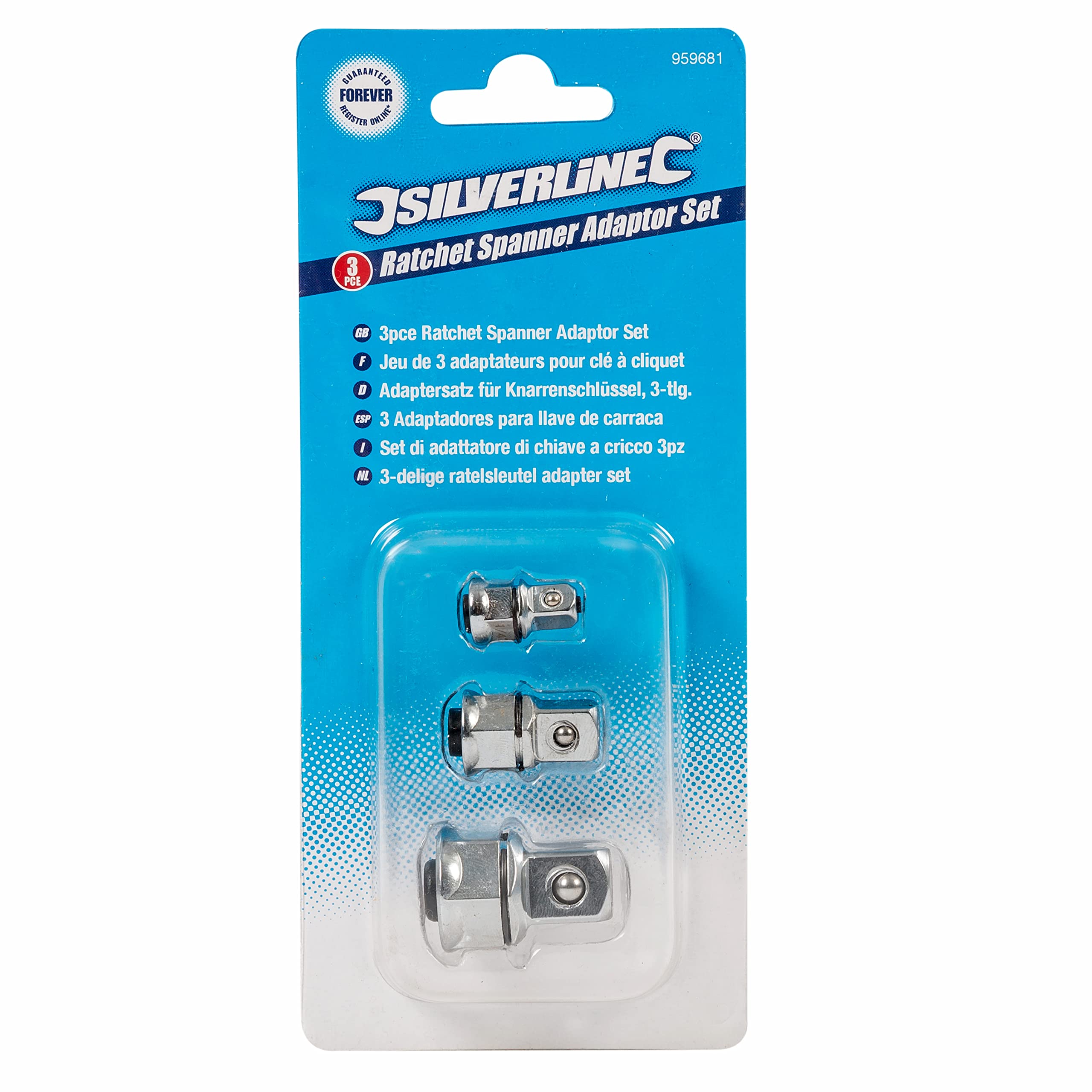 3 Piece Silverline Ratchet Spanner Adaptor