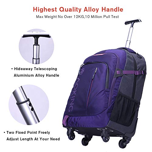 AOPMGOE AOKING 20/22″Water Resistant Rolling Wheeled Backpack Laptop Compartment Bag(22 inch, Rose)