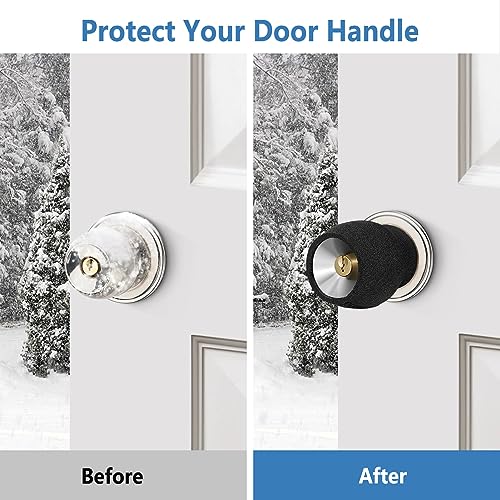 4 PCS Round Door Handle Protector - Anti-Skid Anti-Scald Door Knob Cover, Washable Door Handle Cover for Summer and Winter