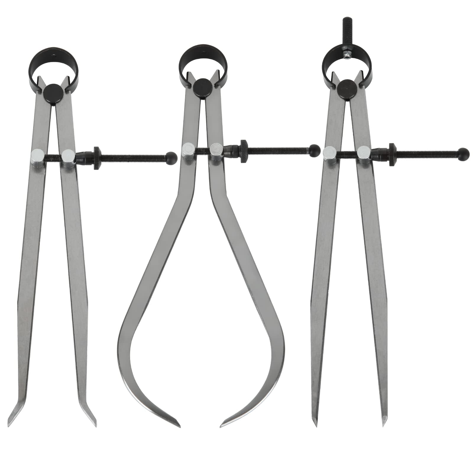 3 Piece Spring Caliper / Divider Set, 8 inches Inside Spring Outside Divider Caliper Set, Calipers Measuring Tool for Wood Turning Lathe Projects