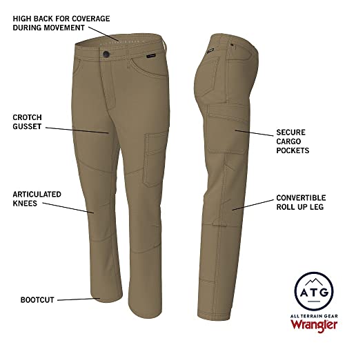 ATG by Wrangler Women's Cargo Convertible Bootcut Pant, Dusty Olive, 12 Short