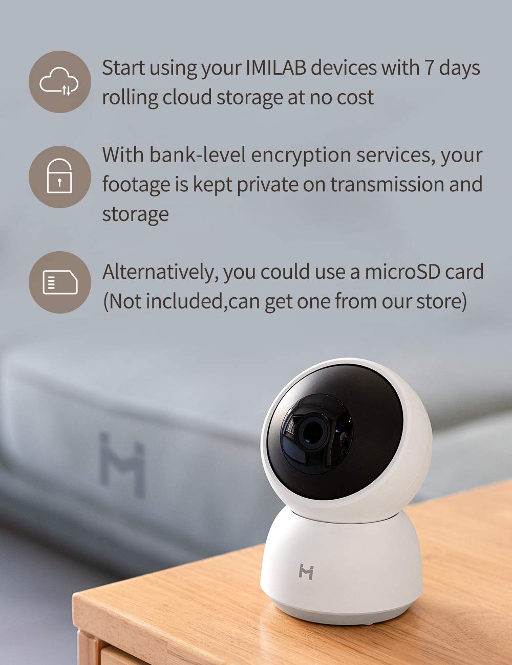 IMILAB Indoor Security Camera, C20 WiFi 1080P Surveillance IP Camera for Pet/Nanny/Baby Monitor, with Human Tracking, Night Vision, 2-Way Audio
