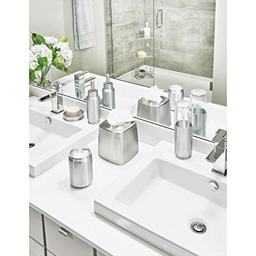 iDesign Austin Metal Covered Holder Stand, Holds Regular and Electric Toothbrushes in Master, Guest, Kid's, College Dorm Bathroom, Brushed