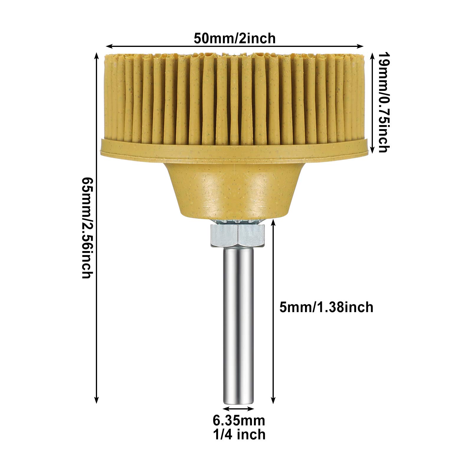 3 Pieces 2 Inch Bristle Disc Assorted Grit 50# 80# 120# Coarse Bristle Disc Attachment Abrasive Coating Removal Disc with 1/4 Inch Round Shank (50# 80# 120#)