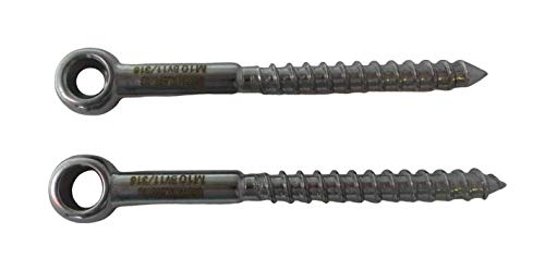 US STAINLESS 2 Pieces Stainless Steel 316 M10 Lag Screw Eye Bolt Forged 10mm x 100mm Marine Grade