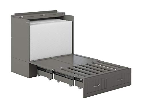 AFI Southampton Murphy Bed Chest with Charging Station, Twin XL, Grey