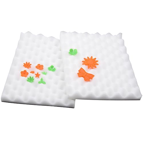 2Pcs Fondant Sugar Flower Shaping Drying Sponge Pad Rectangle Gum Paste Modeling Foam Tray Pad Mat Tools for Baking Cake Decorating DIY Sugarcraft Supplies, White